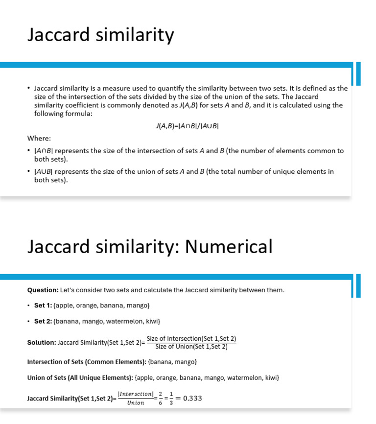 Jaccard Similarity | PDF