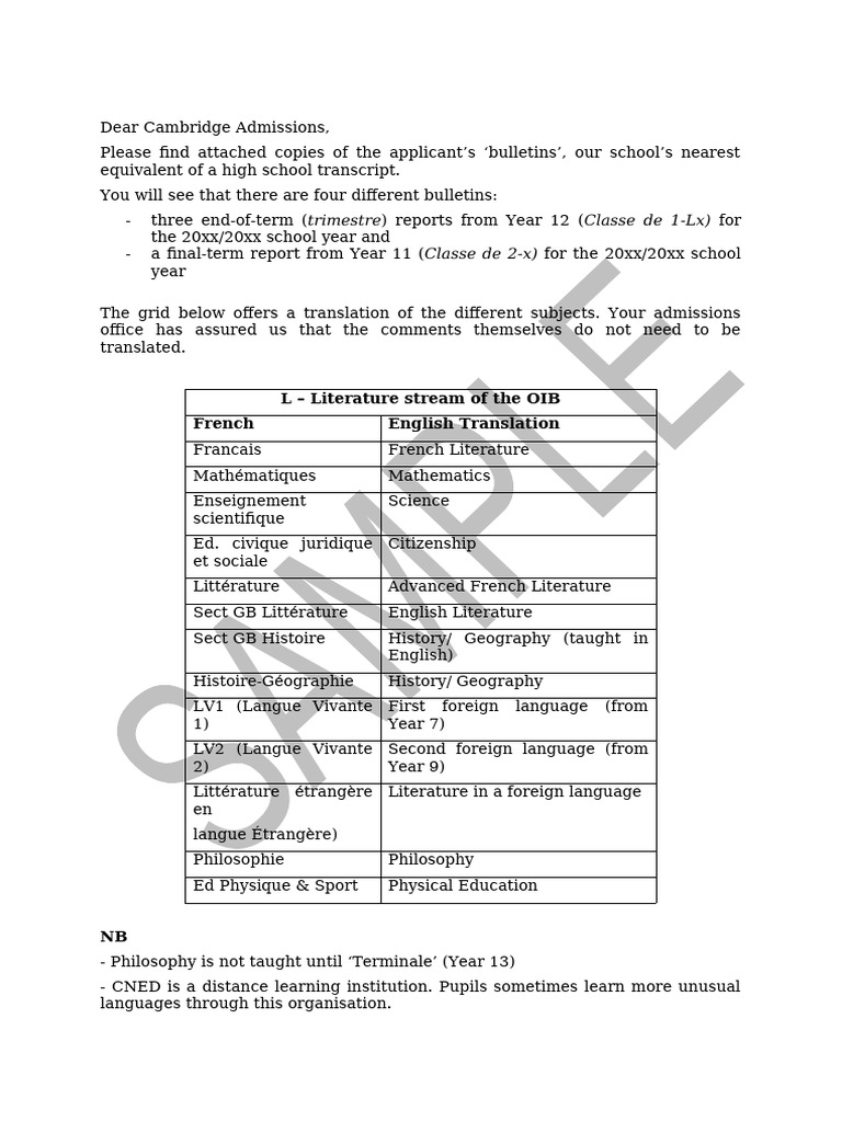 Cambridge High School Transcript Details | PDF