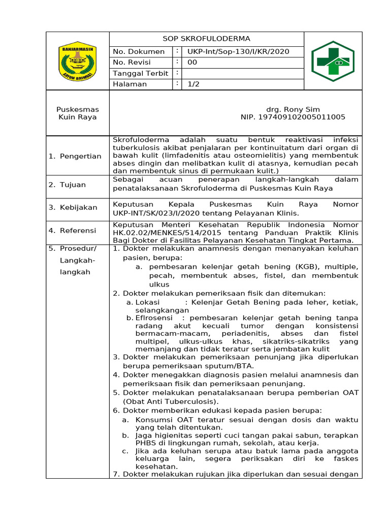 SOP Skrofuloderma | PDF