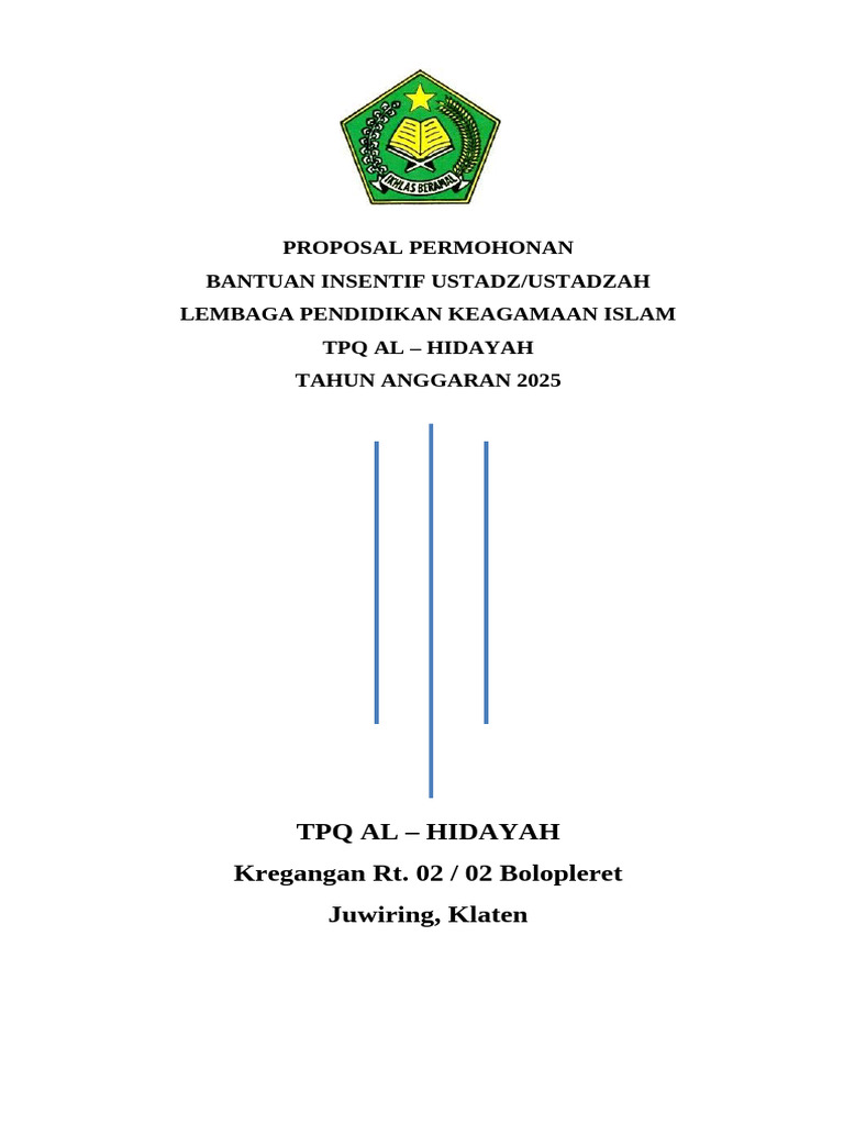 Proposal Insentif Gubernur Tpa Al Hidayah TH 2025 | PDF