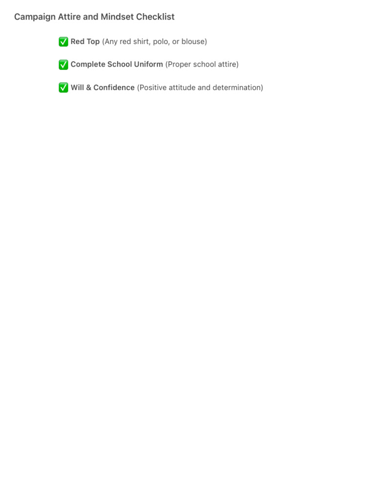 Campaign Attire Checklist | PDF