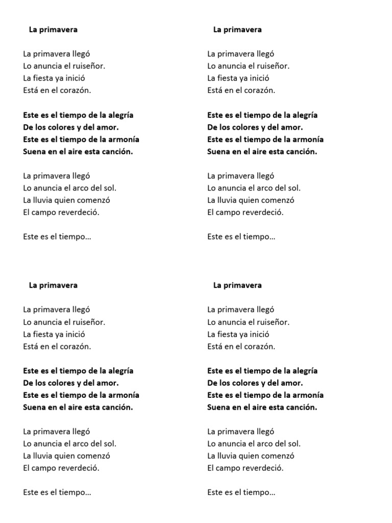 La Primavera Llegó | PDF