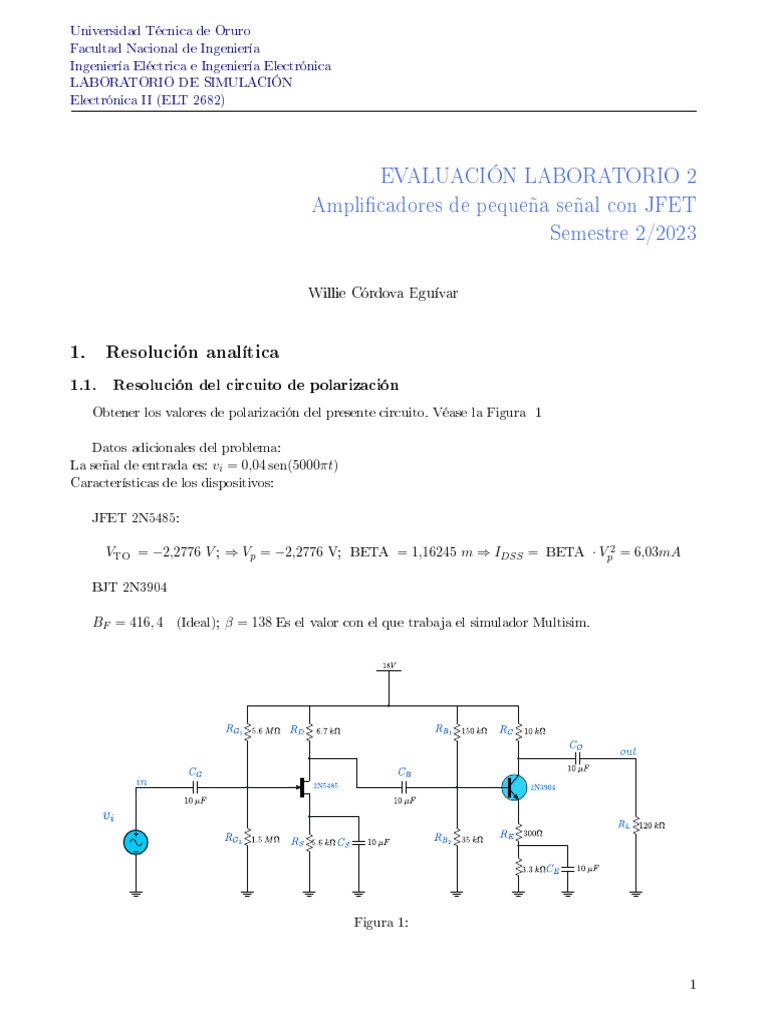 Lab2 Sem 1 2024 | PDF | Transistor de unión bipolar | Electrónica