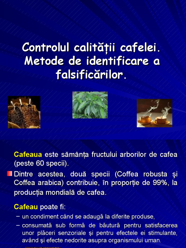 Controlul Calitatii Cafelei - Metode de Identificare A Falsificarilor | PDF