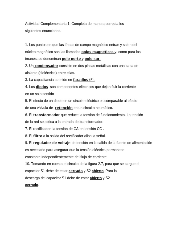 Actividad Complementaria 1 Unidad 2 | PDF