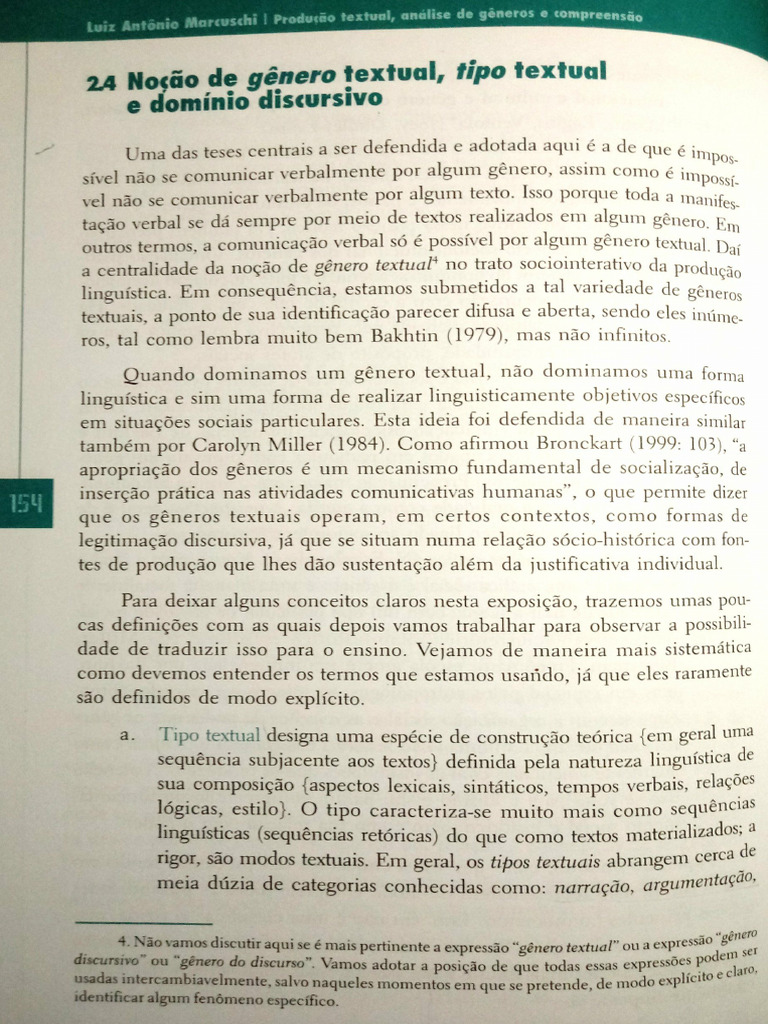 Gênero Textual e Tipo Textual MARCUSCHI | PDF