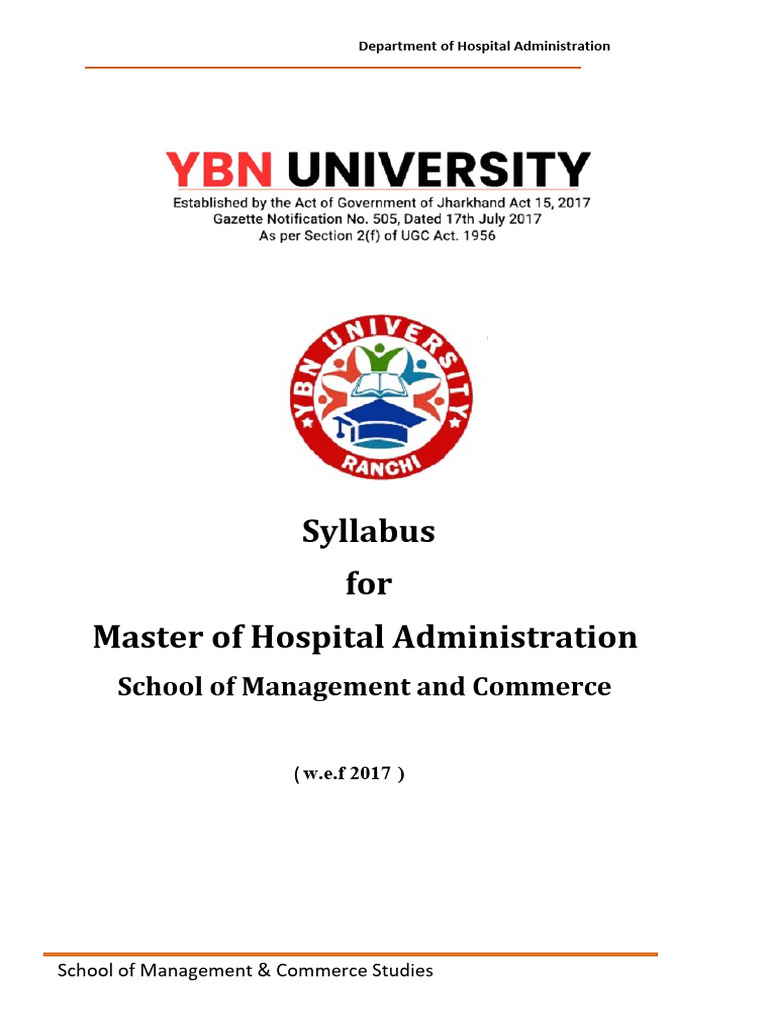 Master of Hospital Administration Syllabus | PDF | Human Body | Health ...