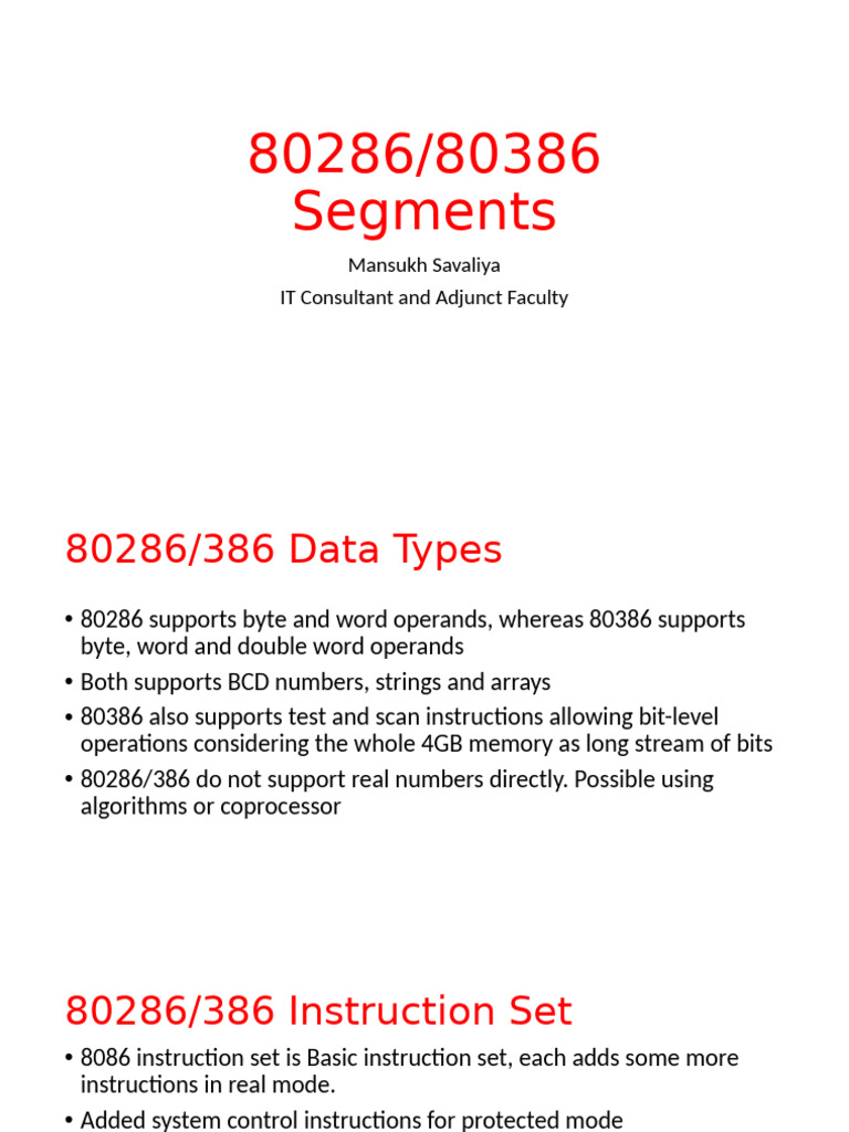 80286/80386 Architecture Overview | PDF | Computer Hardware ...