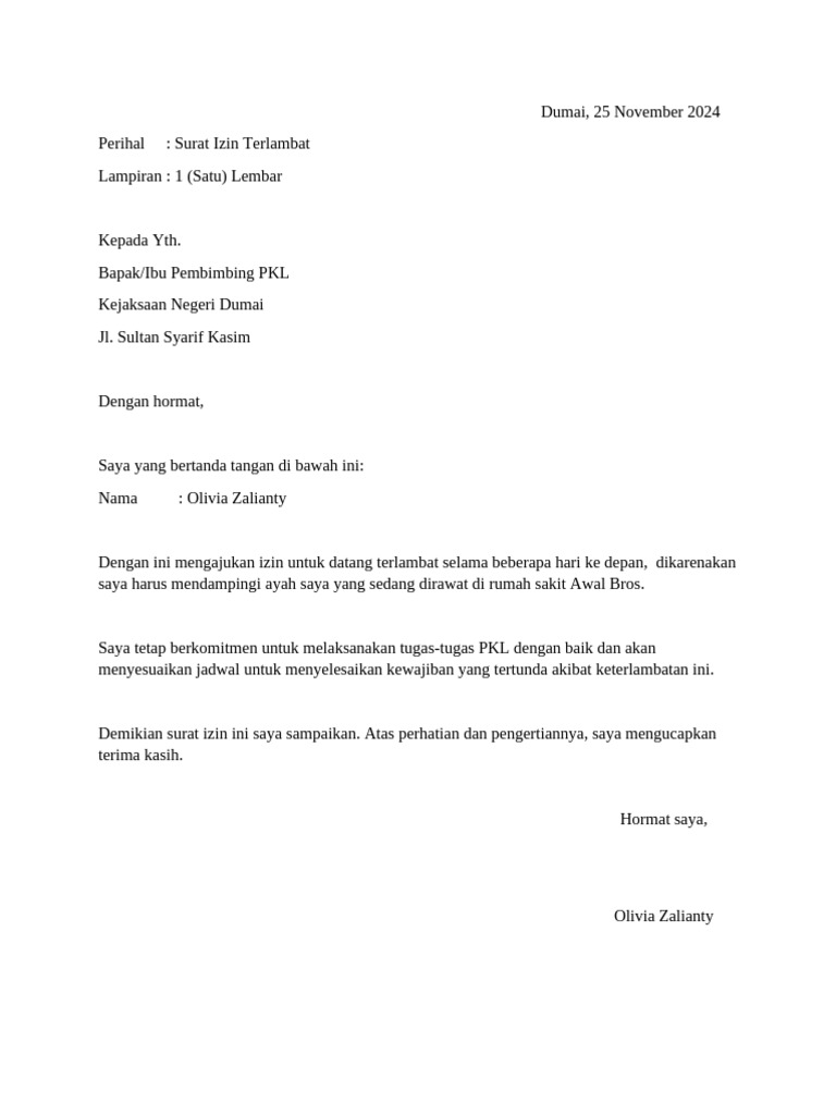 Surat Izin Olip | PDF