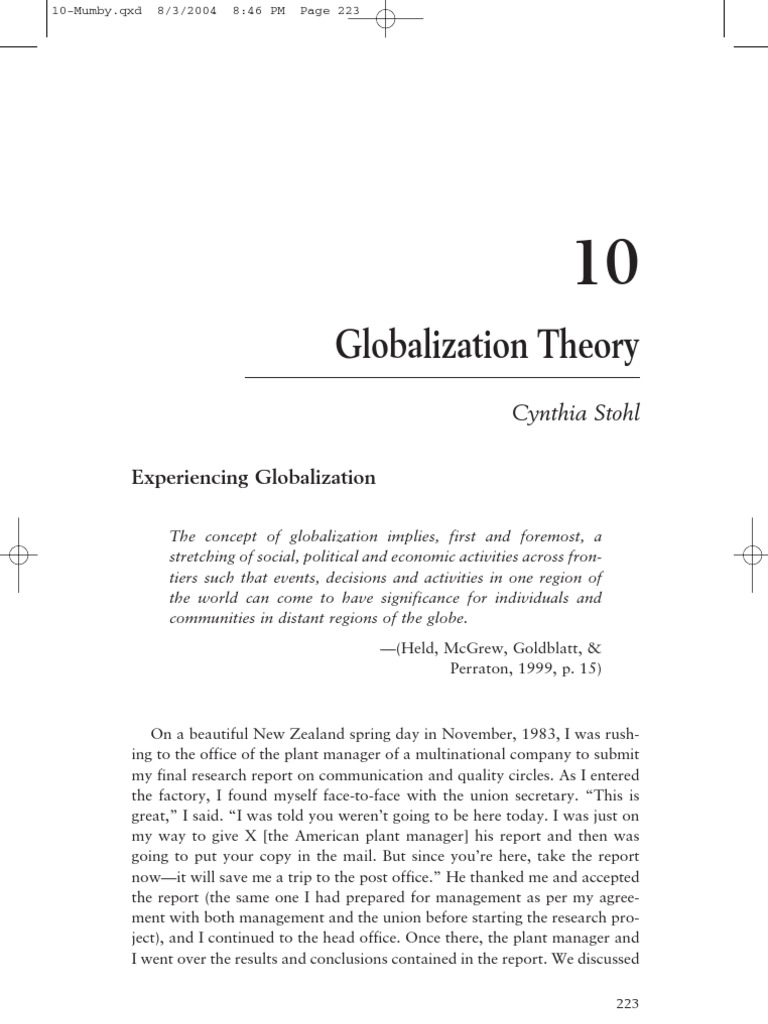 C.stohl Globalization Theory | PDF | World Systems Theory | Globalization