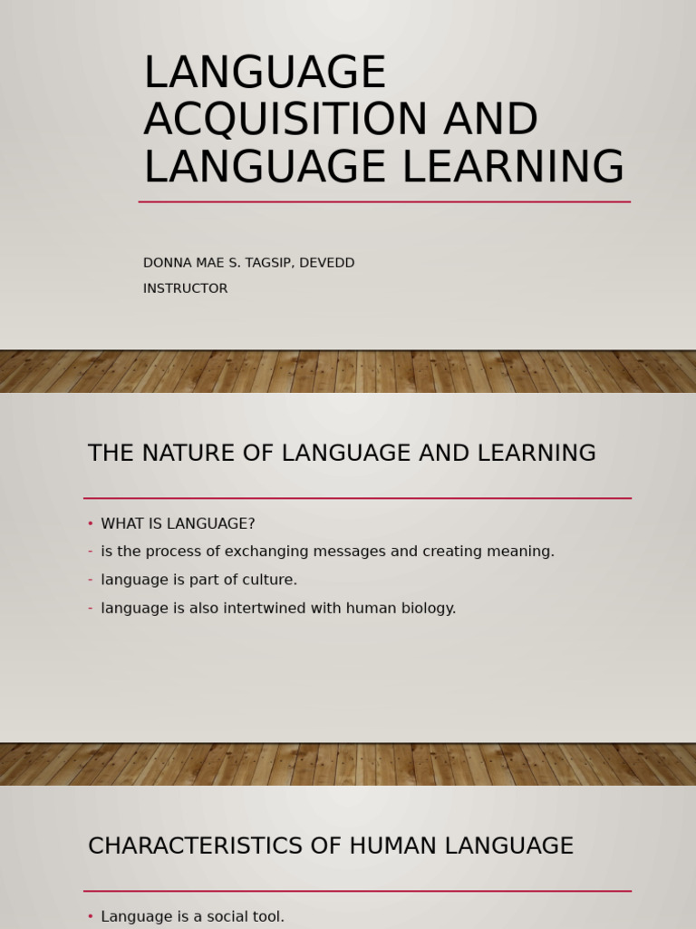 Language Acquisition and Language Learning | PDF