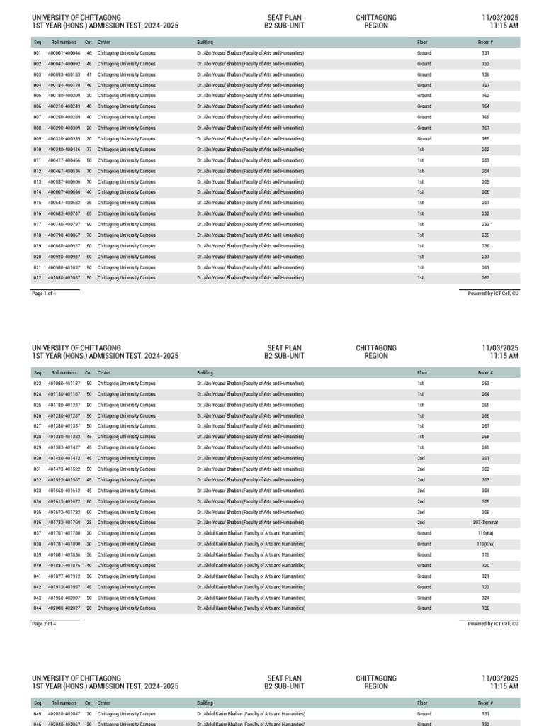 Seat Plan B2 CU | PDF