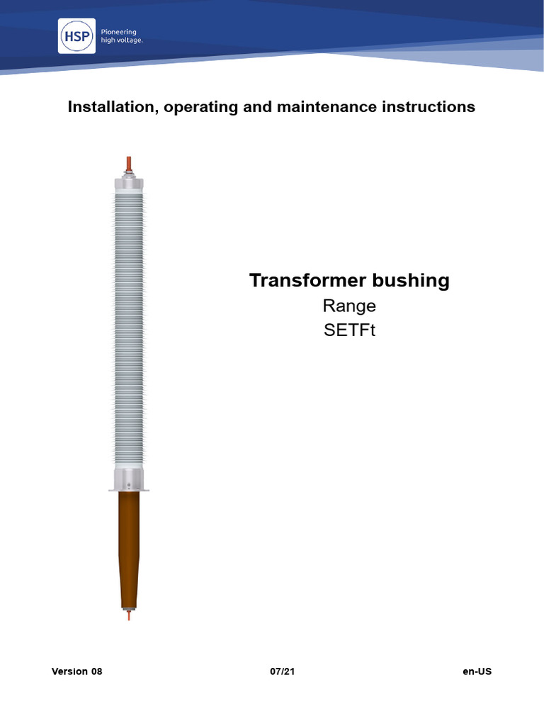 HSP Bushing Installation Guide | PDF | Insulator (Electricity) | Screw
