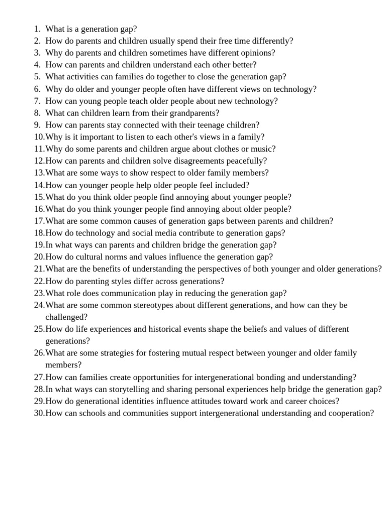 Generation Gaps | PDF