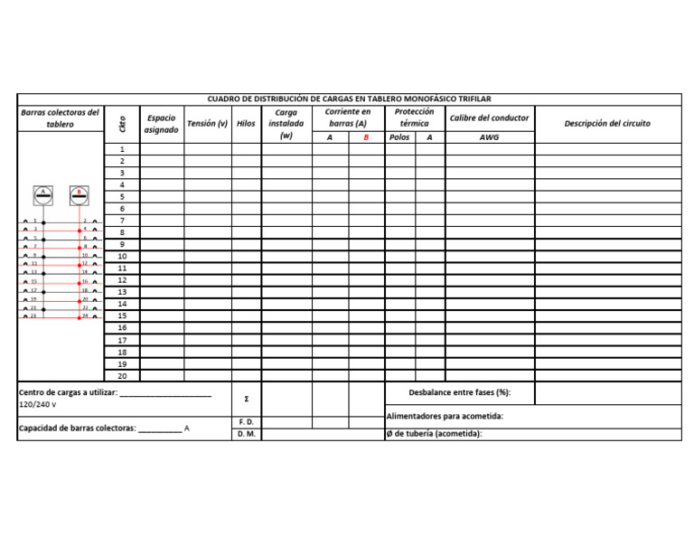 Cuadro de Cargas 12 ckts-1 | PDF