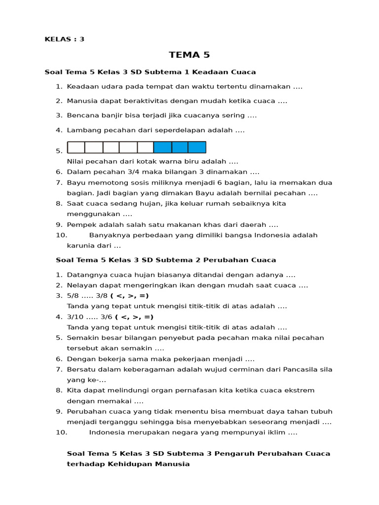 Latihan Uts Tema 5 | PDF