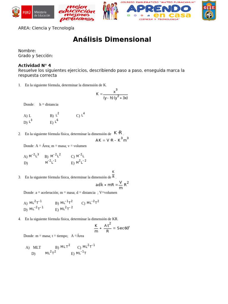 Actividad N° 4 | PDF | Cantidades fisicas | Física