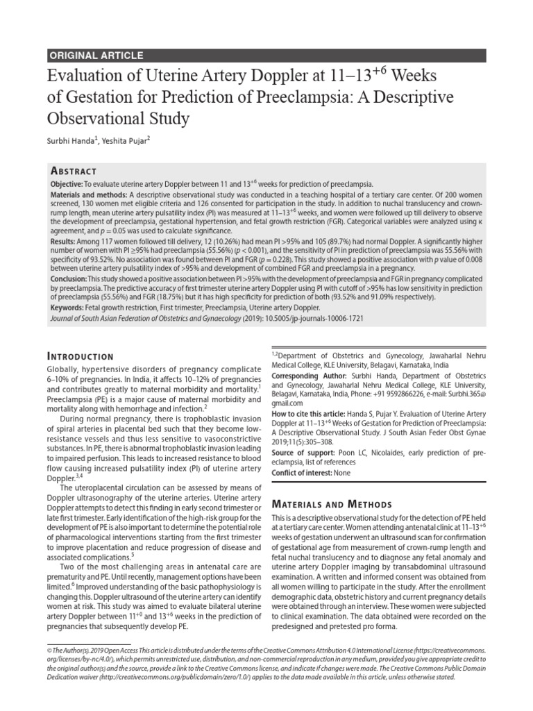 UA Doppler Predictor of HDP-2 | PDF | Pregnancy | Motherhood