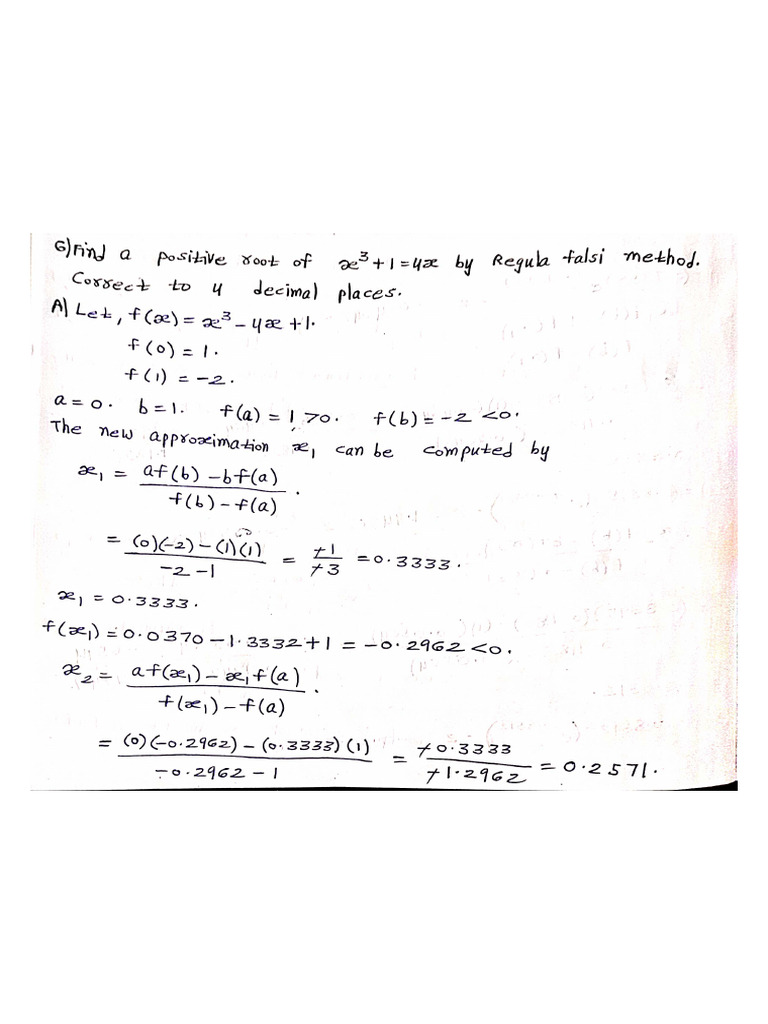 Regula Falsi Method | PDF