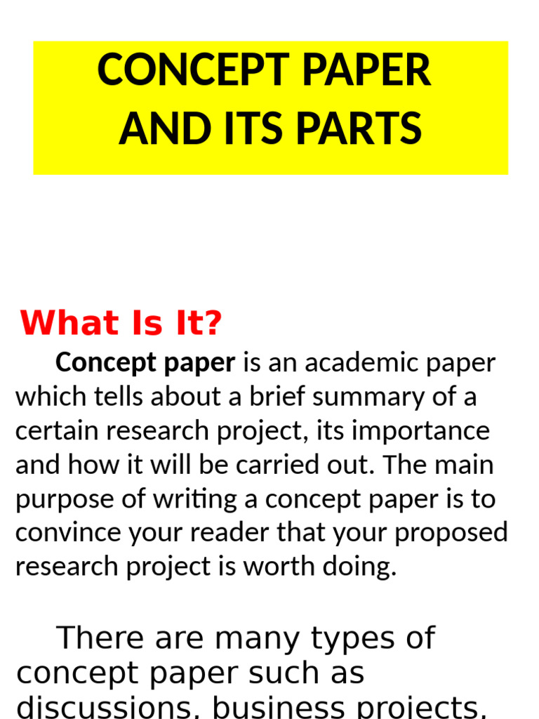 Concept Paper 1 | PDF