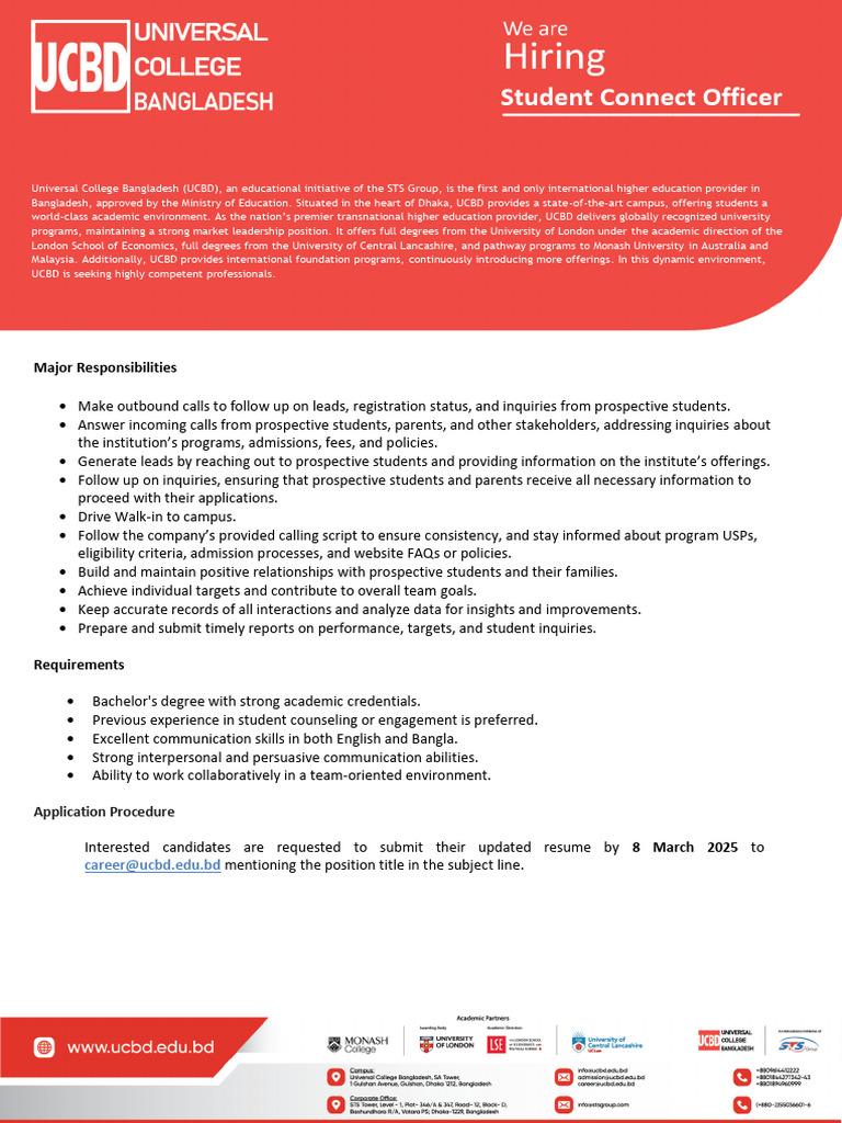 Student Connect Officer at UCBD | PDF