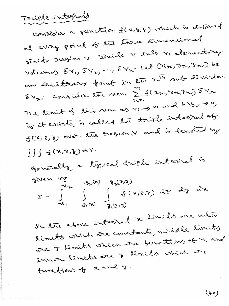 Triple integrals & volumes | PDF