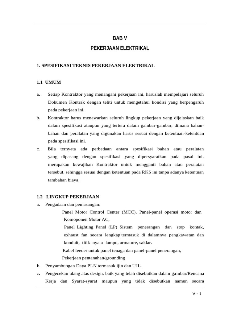 05PEKERJAAN ELEKTRIKAL | PDF