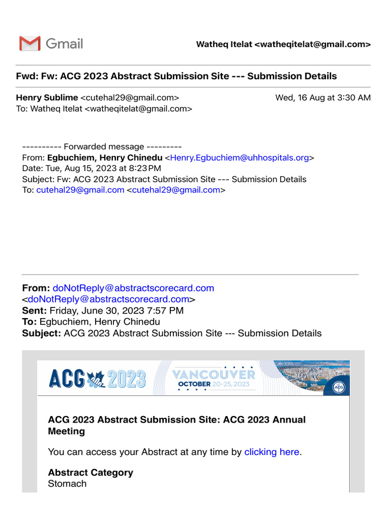 FWD FW ACG 2023 Abstract Submission Site Submission Details | PDF | Pancreatic Cancer | Metastasis
