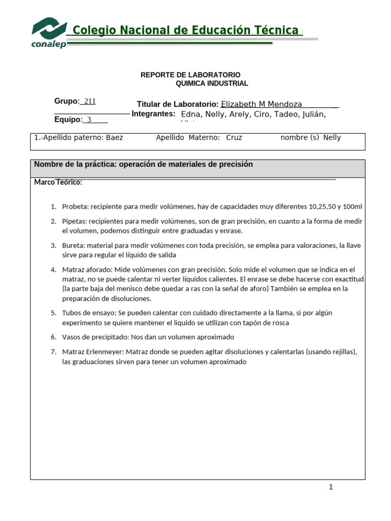Uso y manejo de la bureta en laboratorio | PDF | Volumen