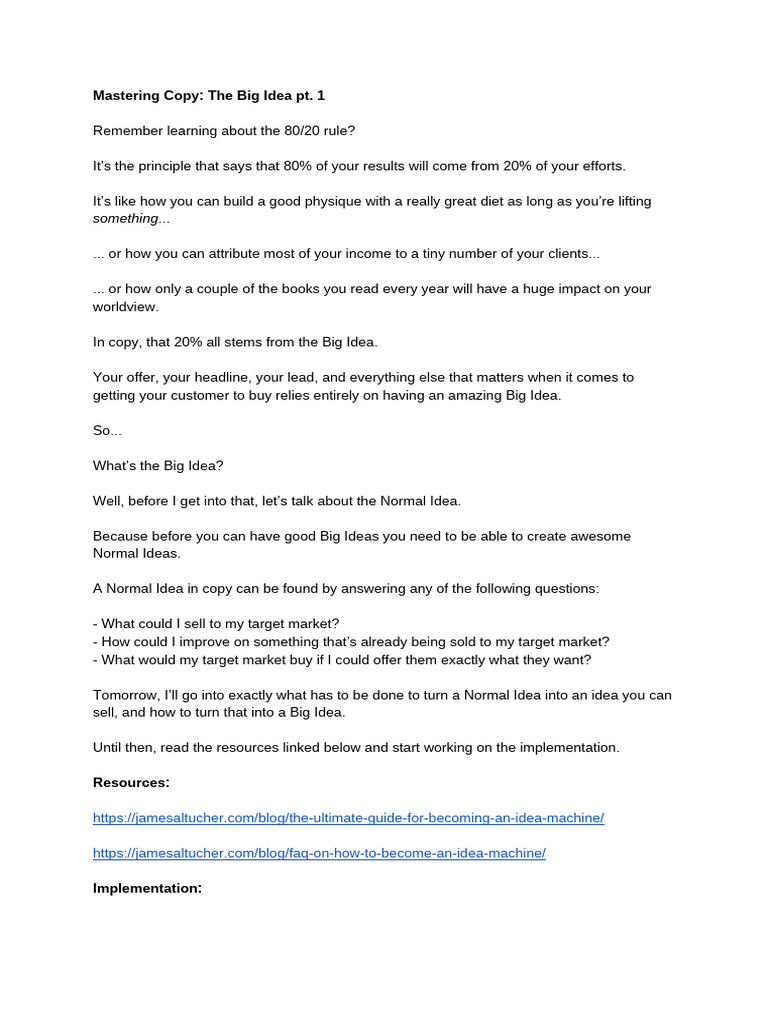 Mastering Copy - The 80 - 20 of Copywriting | PDF | Advertising | Copywriting