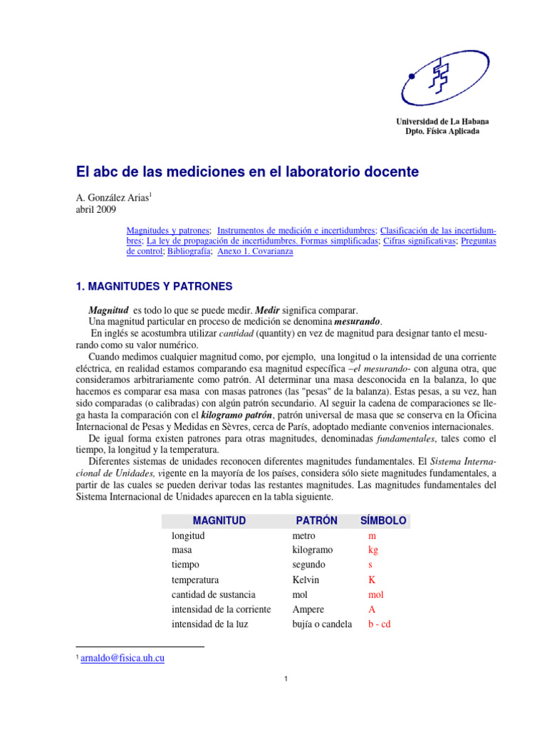 El Abc de Las Mediciones | PDF | Medición | Incertidumbre