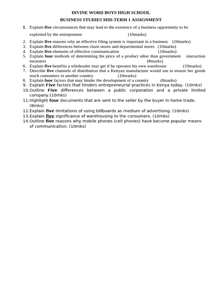 Business PP2-FORM 3 ASSIGNMENT | PDF