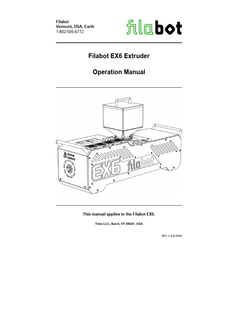 EX6_Operation_Manual_compressed | PDF | Extrusion | Electric Motor