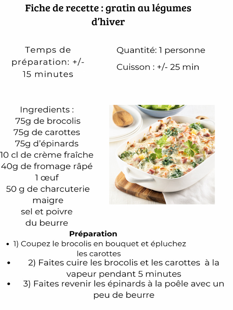 Fiche de recette gratin au légumes.pdf | PDF