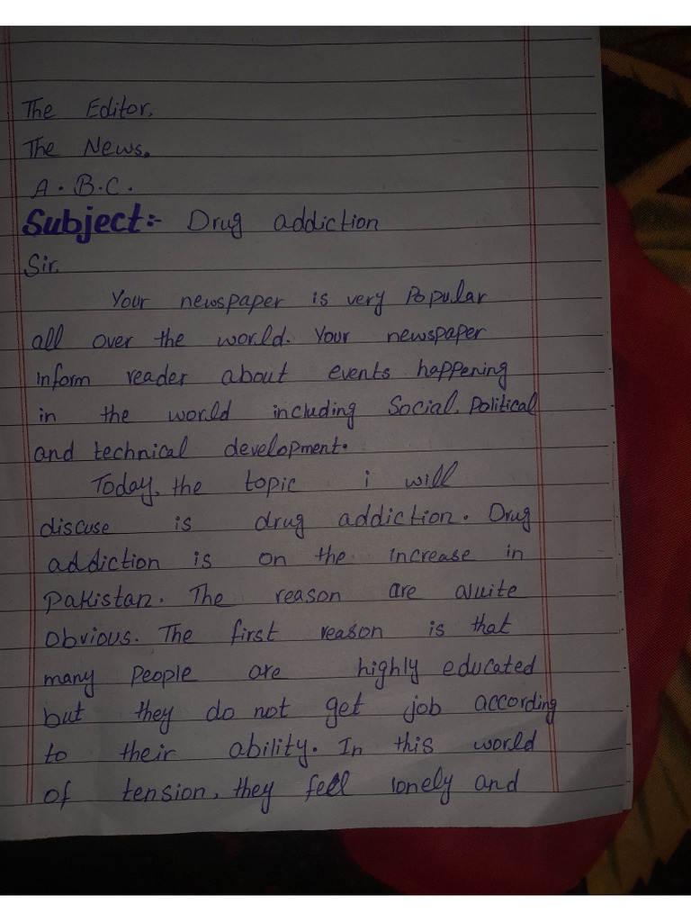 Letter On Drug Addiction | PDF