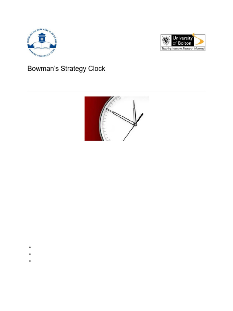 Bowman's Strategy Clock | PDF | Competitive Advantage | Strategic ...