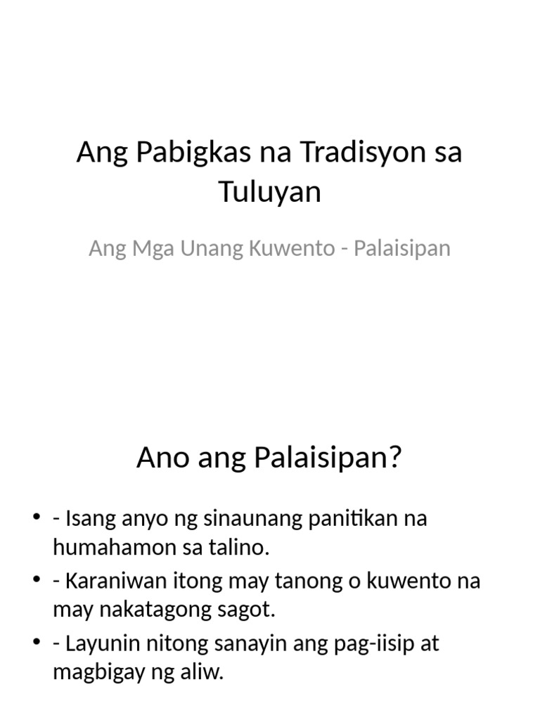 Palaisipan Presentation (2) | PDF