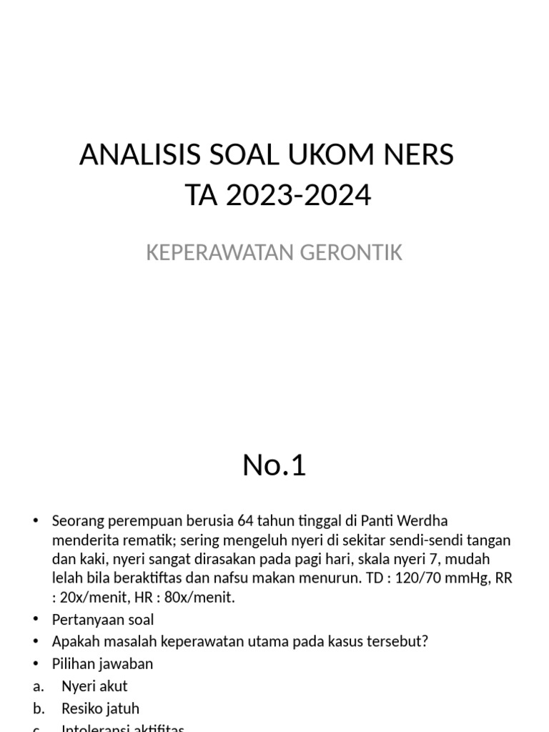 Soal Ukom Ners Ger 2022-2023 | PDF