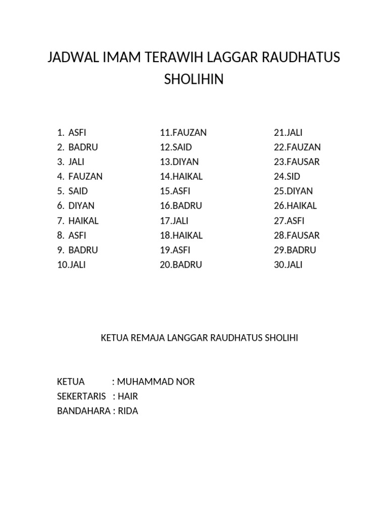 JADWAL IMIM | PDF
