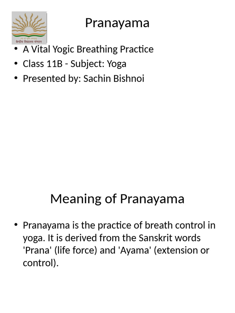 Understanding Pranayama: Breath Control | PDF