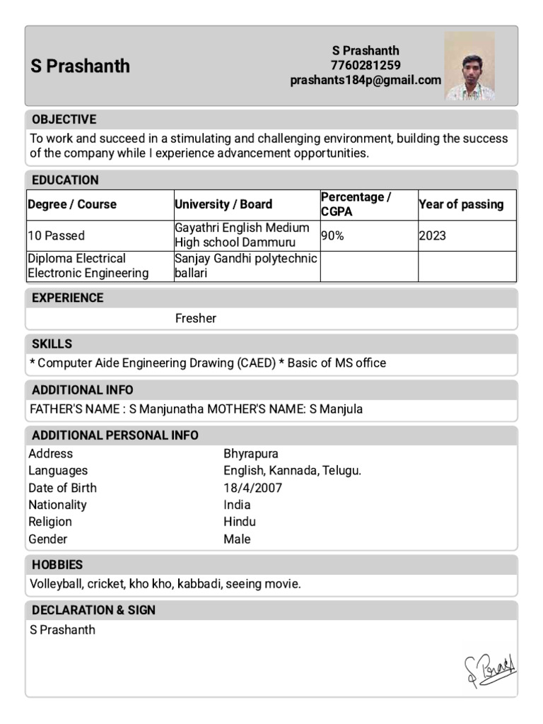 S Prashanth - 1739976540548 | PDF