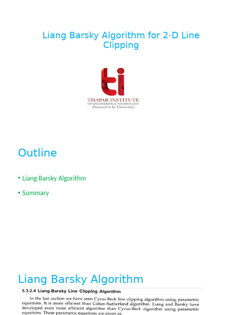 L-14 (Liang Barsky Algorithm) (1) | PDF