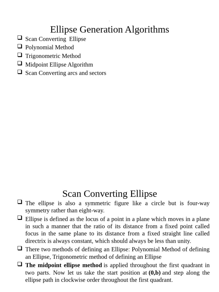 L-7 (Ellipse Drawing Algorithm - 1) | PDF | Ellipse | Coordinate System