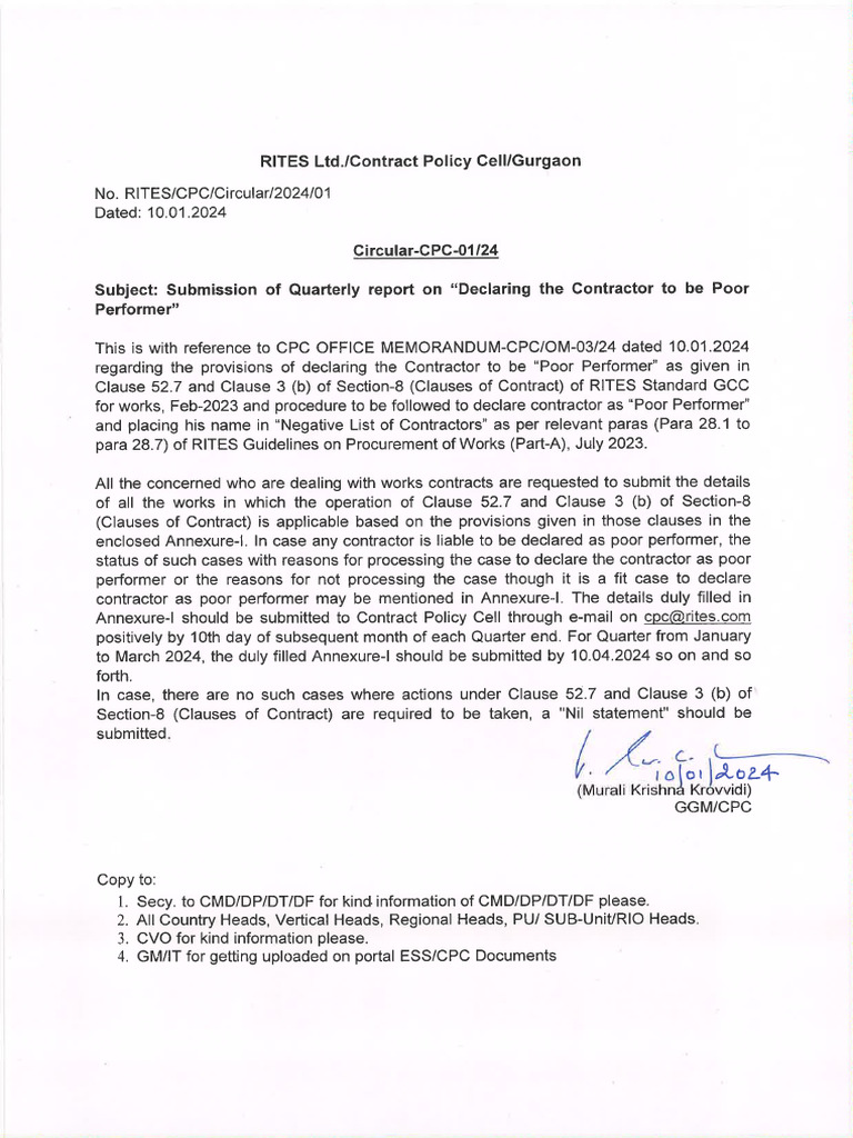 Circular-CPC-01-24 Dated 10.01.2024 | PDF