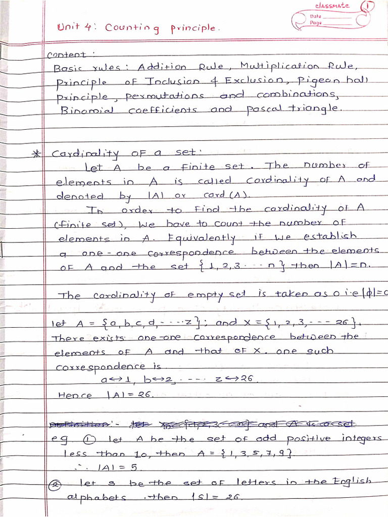 Unit4.Counting Principle | PDF