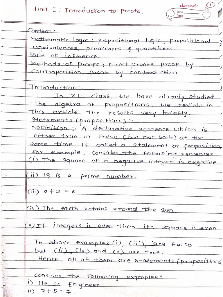 Unit - Introduction To Proof | PDF