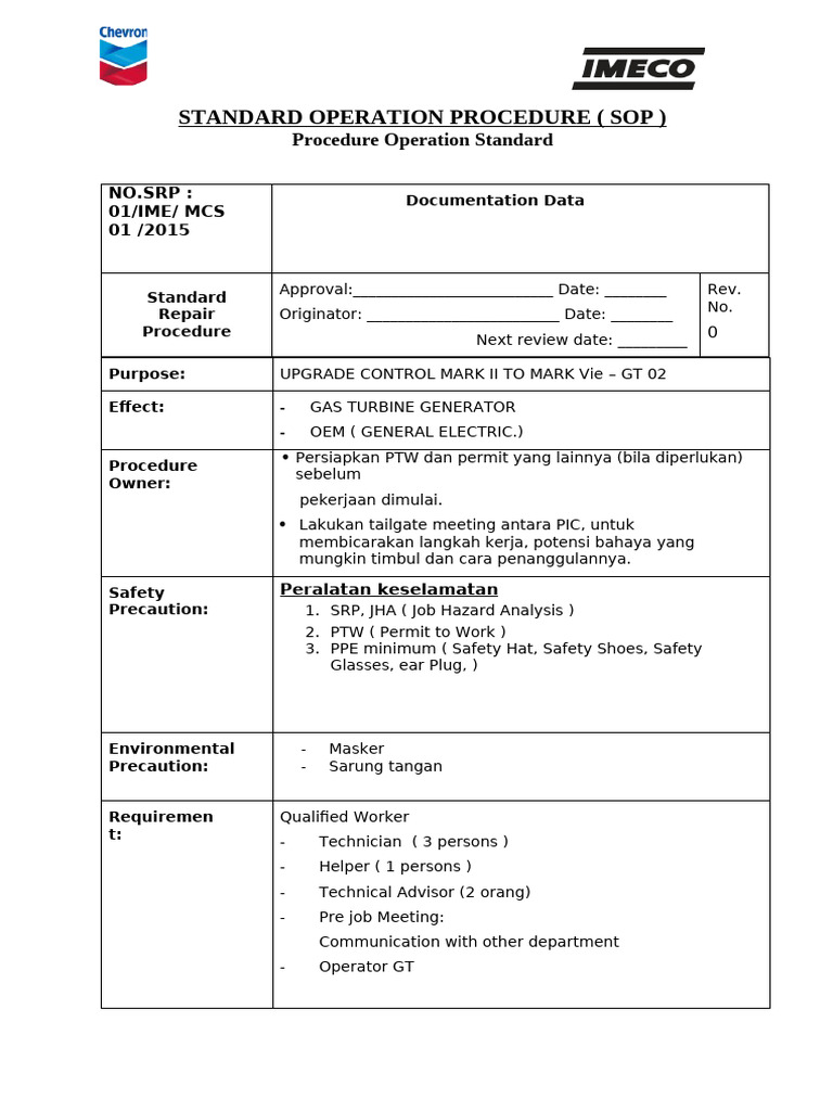 001 - SOP Disconection Cable at TCP | PDF | Safety