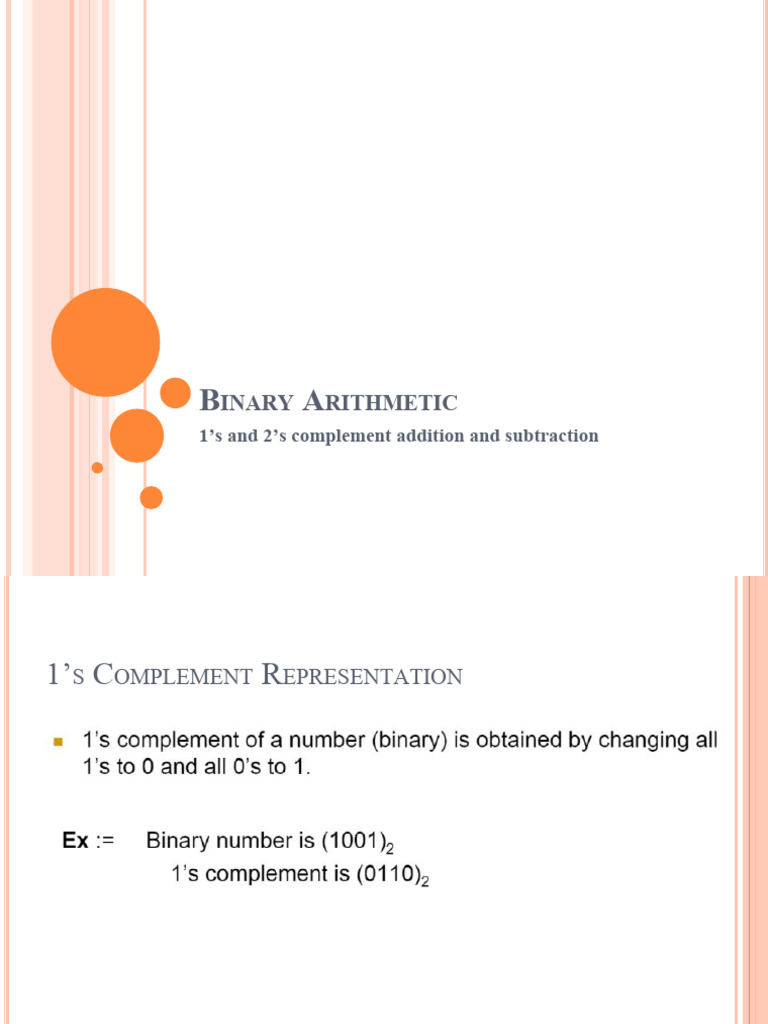 Binary Arithmetic 1s And 2s Complement Pdf Theory Of Computation 3117