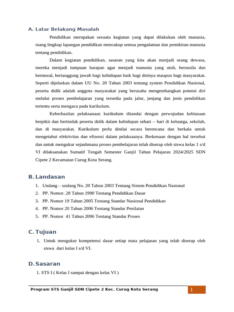 Proposal STS-GENAP 2025 | PDF