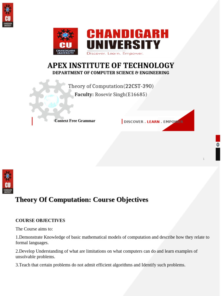 Chapter-2.1 CFG and Derivations | PDF | Automata Theory | Theory Of Computation